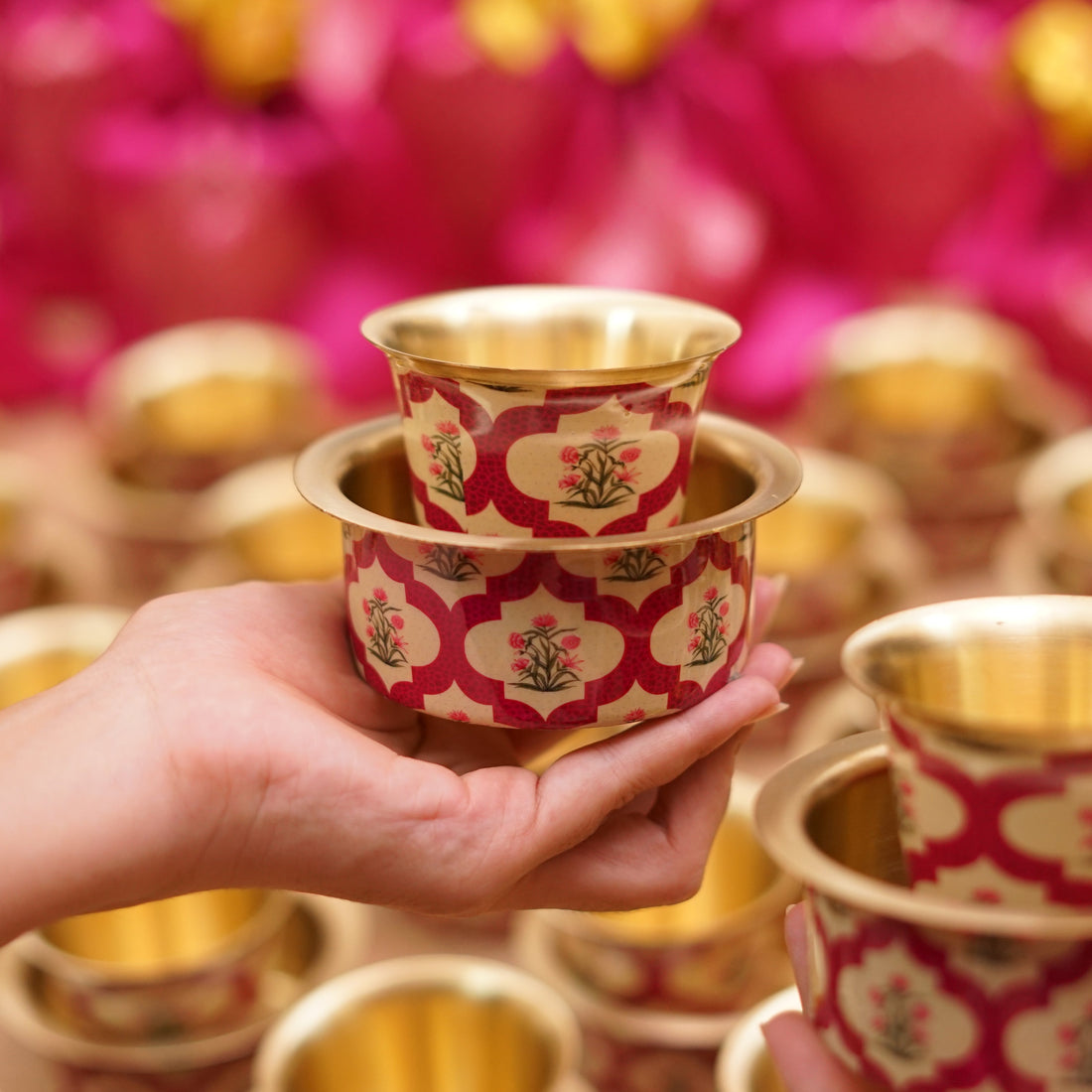 Brass Printed Coffee Dabara set – Pai by Lee Gifts